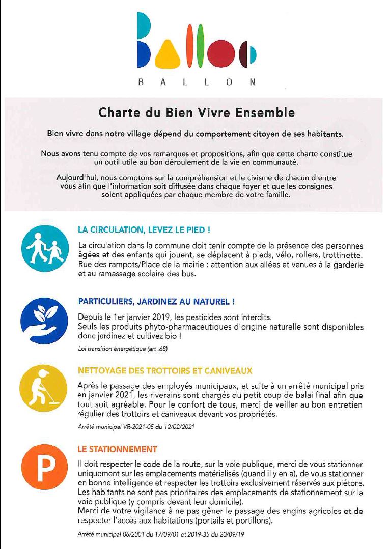 Charte du Bien Vivre Ensemble – Mairie de Ballon